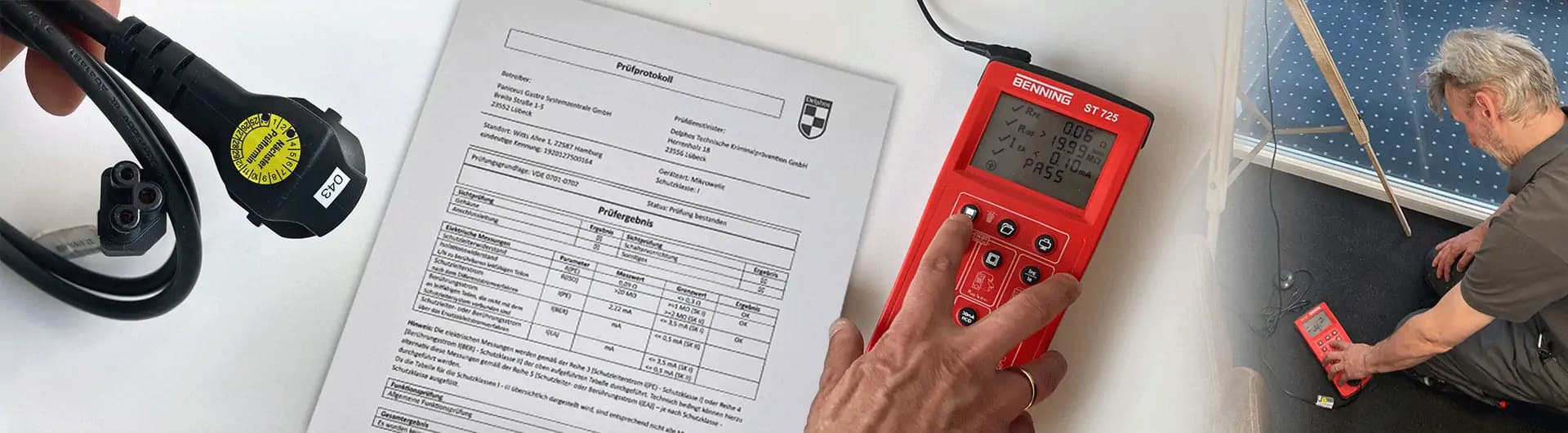 DGUV V3 Prüfung bundesweit mit Prüfprotokoll - Delphos Sicherheitssysteme